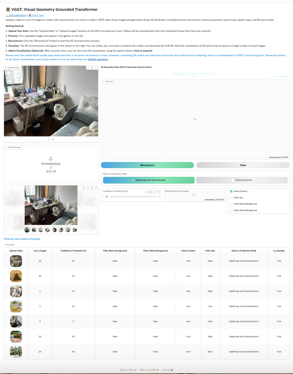 折腾笔记[25]-使用VGGT进行基于图像的室内建图 - qsBye - 博客园