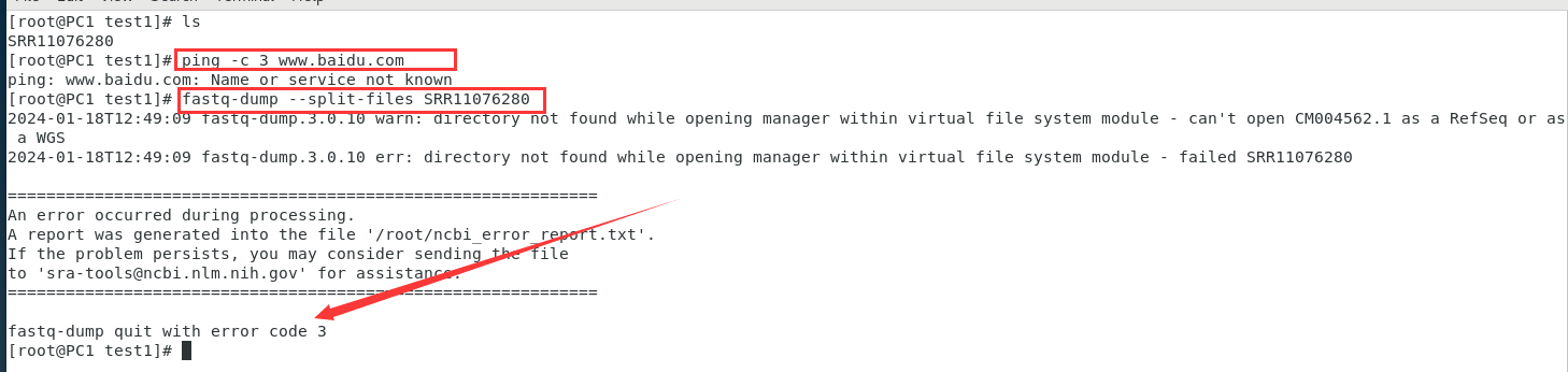 fastq-dump quit with error code 3 - 小鲨鱼2018 - 博客园