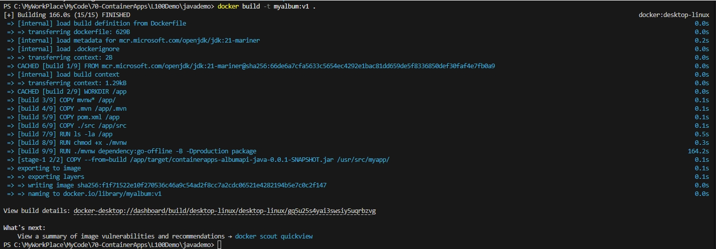 【Azure Container App】构建Java应用镜像时候遇无法编译错误：ERROR [build 10/10] RUN ./mvnw.cmd dependency:go ...