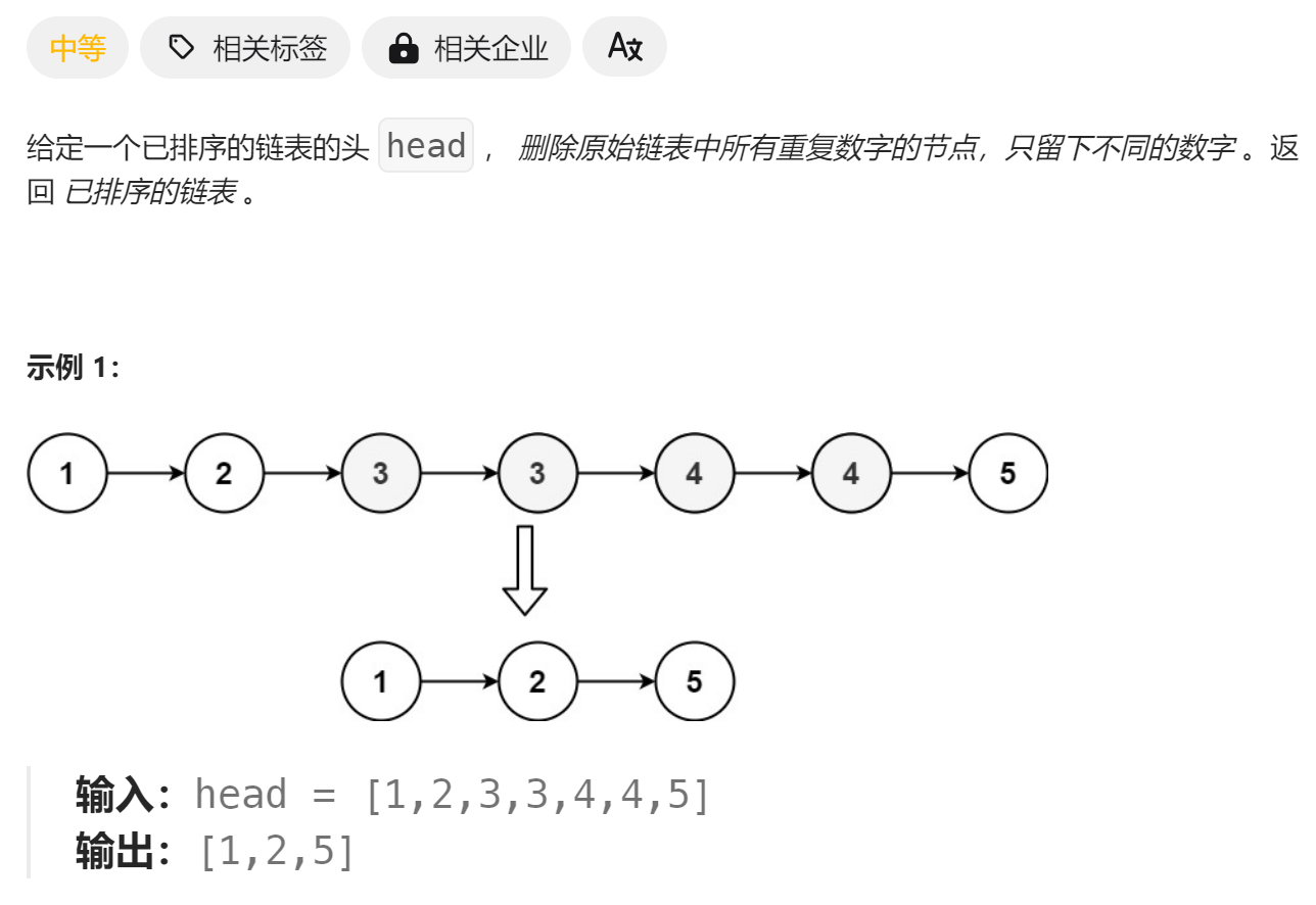 【力扣】删除排序链表中的重复元素ii Satsuki26681534 博客园