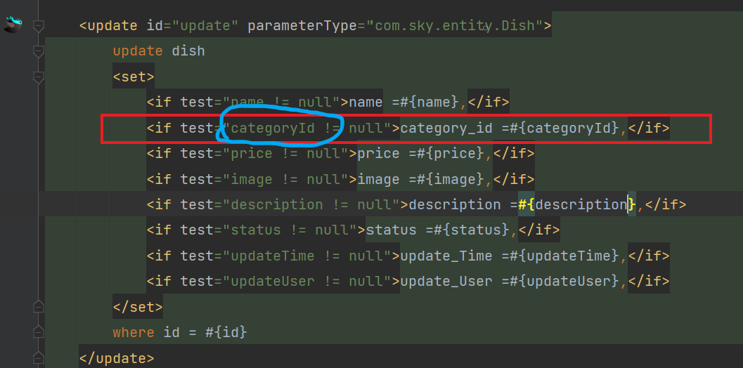 There is no getter for property named 'category_id' in 'class com.sky.entity.Dish错误处理 - coolkid ...