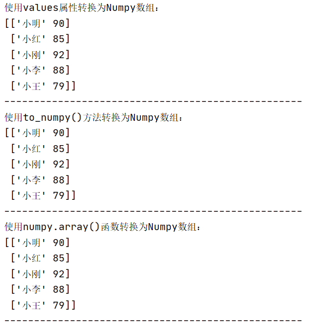 DataFrame转换为Numpy数组 - mooyu- - 博客园