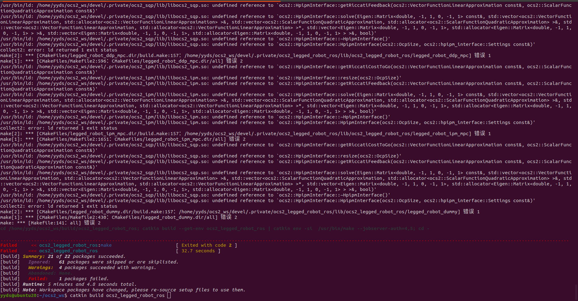 Legged_control复现&OCS2安装&相关问题&[spawn_urdf-4]问题解决 - 泪水下的笑靥 - 博客园