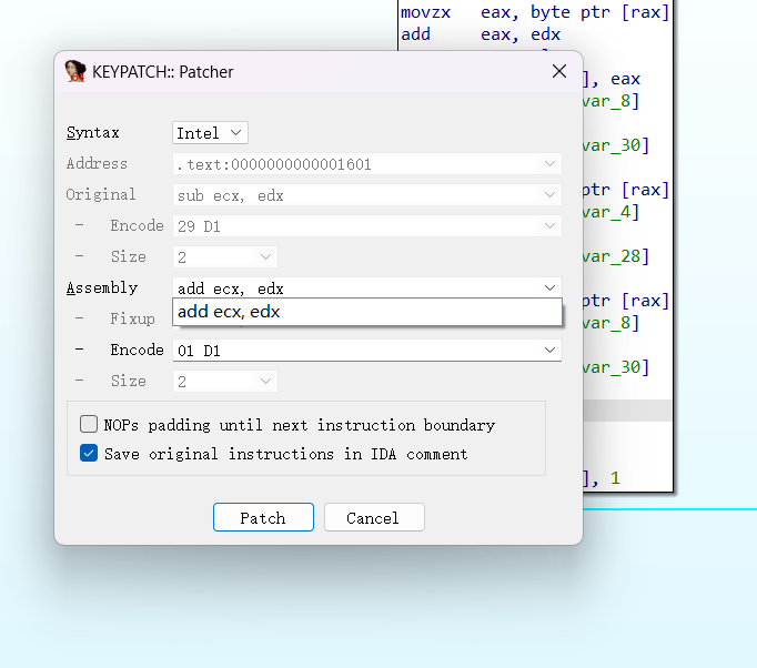 ida调用未调用的函数 修改传参 修改汇编 keypatch实现 main endp ; sp-analysis failed 读取寄存器 - bygeeee - 博客园