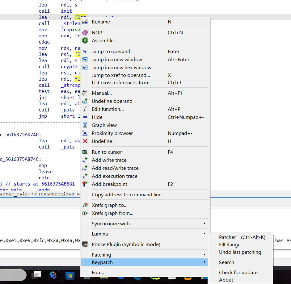 ida调用未调用的函数 修改传参 修改汇编 keypatch实现 main endp ; sp-analysis failed 读取寄存器 - bygeeee - 博客园