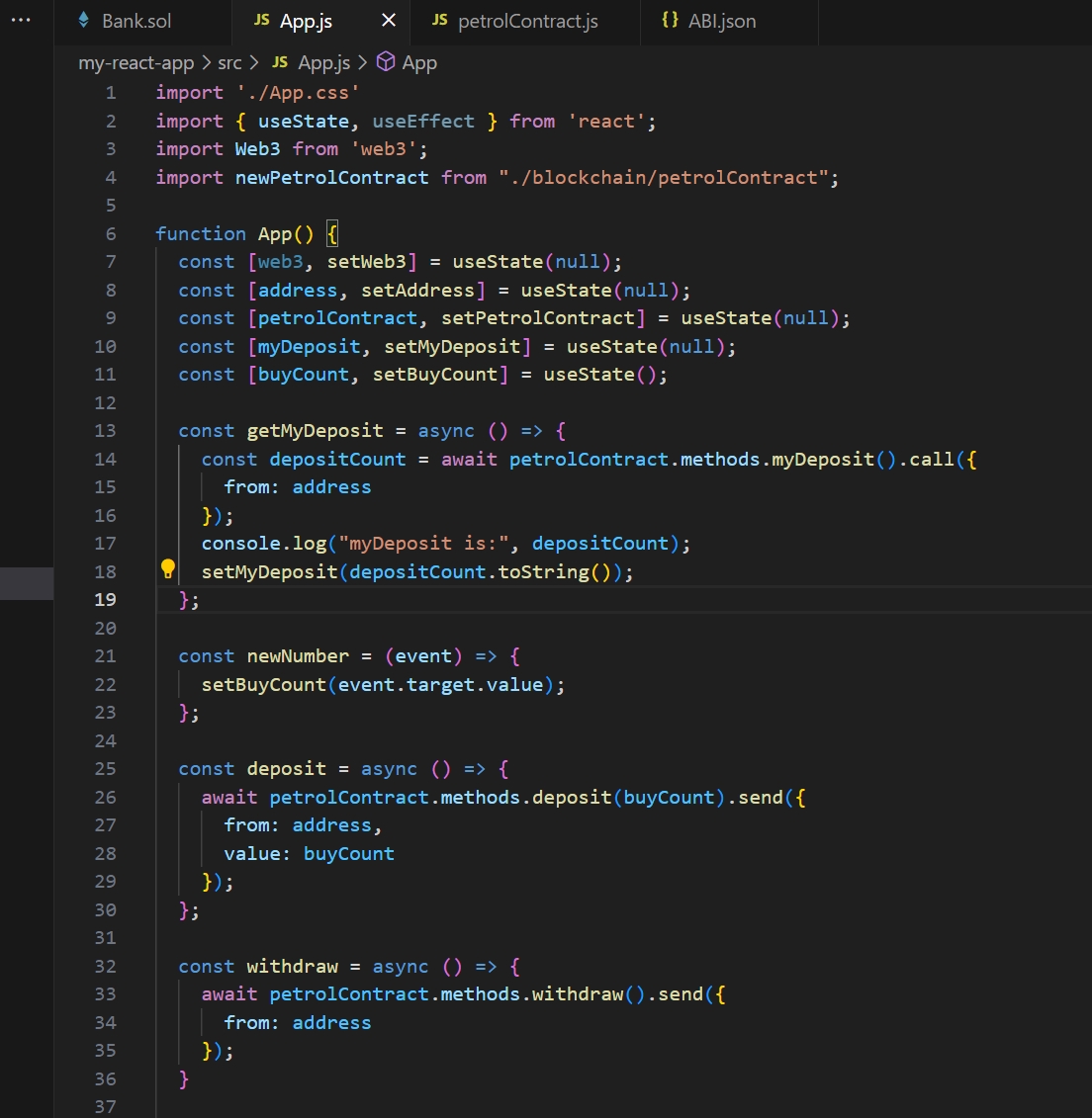 使用react,web3js让合约与前端交互 - Web3民工 - 博客园