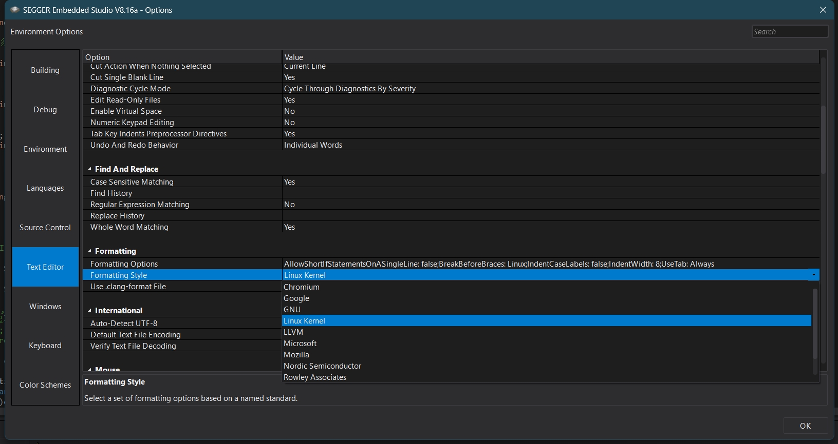 SEGGER Embedded Studio for 自动统一代码格式 - 求隐 - 博客园