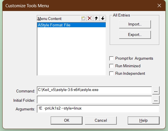 keil 使用 astyle 格式化代码 - 求隐 - 博客园