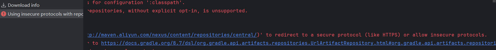 android:记一次报错 Switch Maven repository 'maven()' to redirect to a secure protocol (like HTTPS) or ...